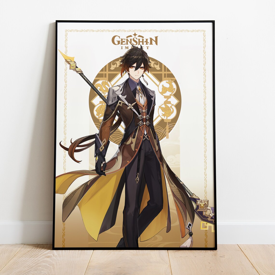 ZHONGLI Card Poster Genshin Impact Character Info Video | Etsy