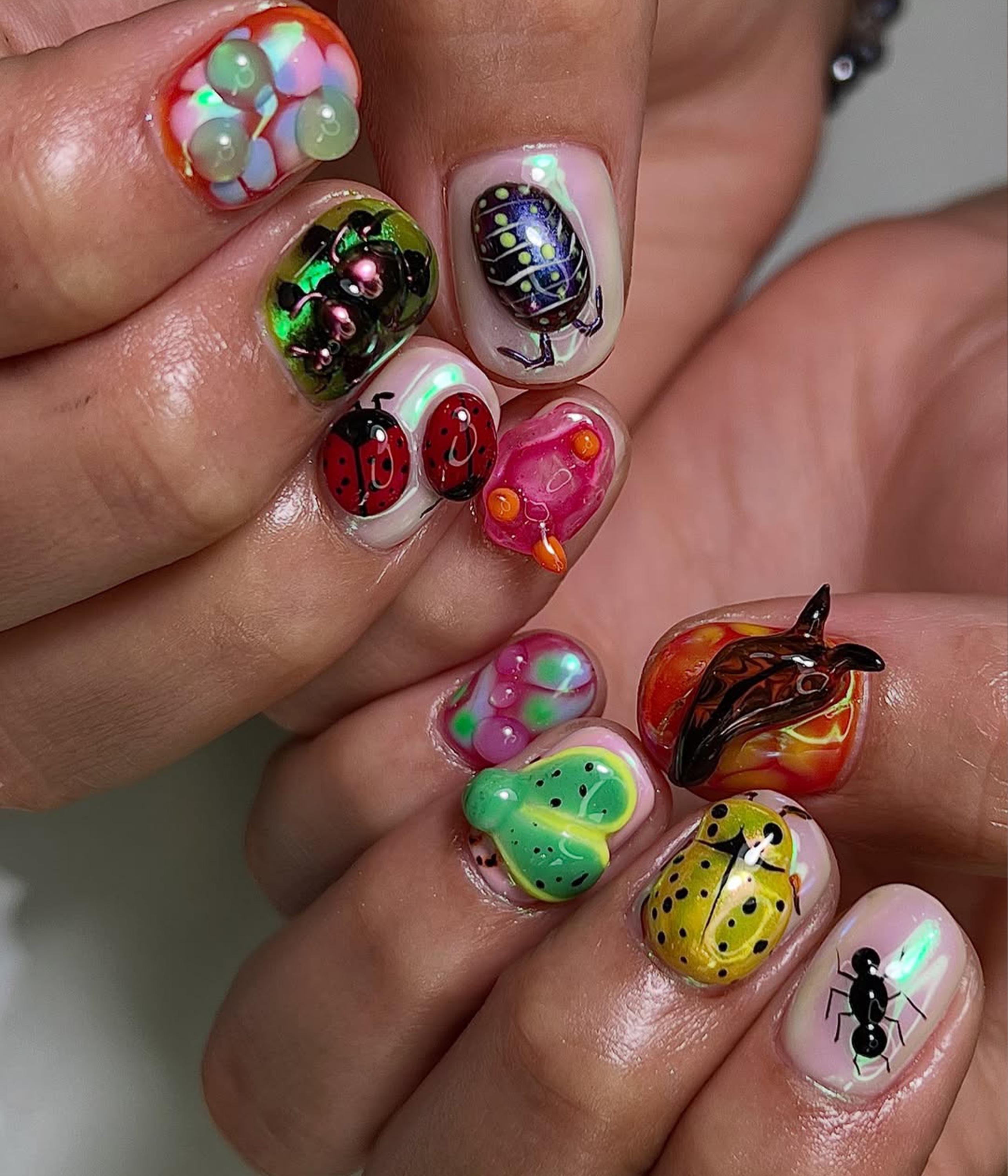 Nature-inspired Insect Press on Nails | Cute Beetle & Ant Nails ...