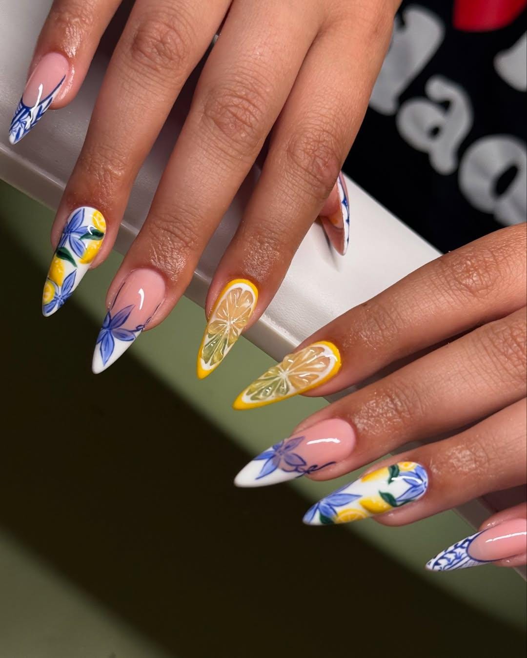 Lemon Garden Press on Nails | Italian Tile Inspired Fake Nails | Summer ...