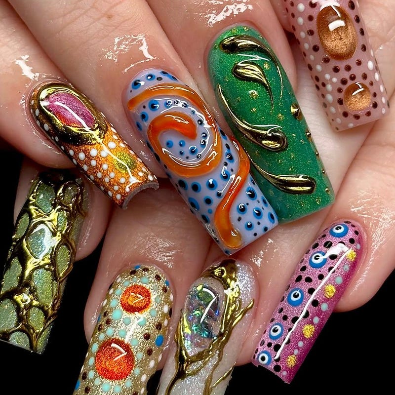 Funky Press Ons Short - Etsy