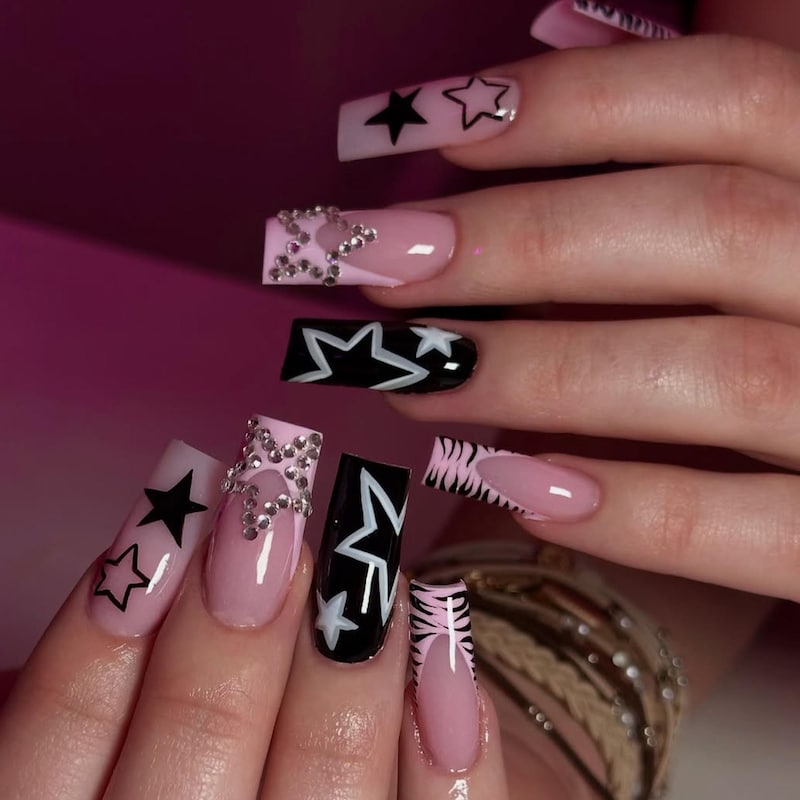 Y2k Square Handmade Nails - Etsy