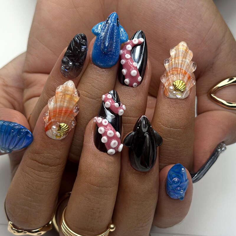 Octopus Nails - Etsy