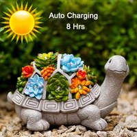 Swirly Turtle Garden Statue - Hand-painted Midnight and Aquamarine ...