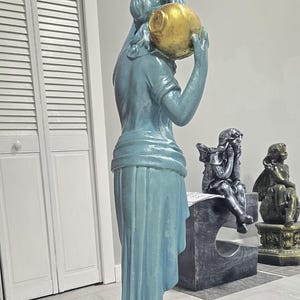Handmade Concrete Dione Water Goddess Garden Statue, 32 Inch - Etsy