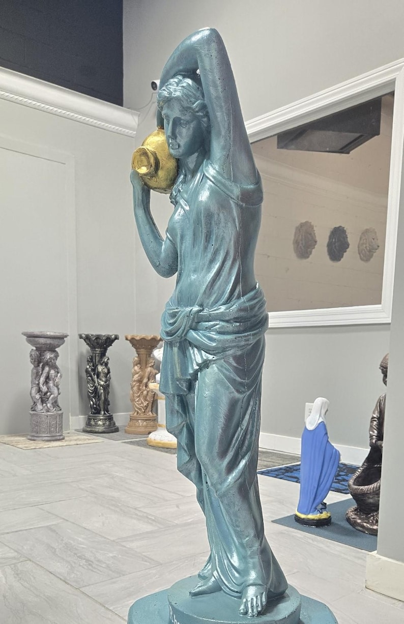 Dione the Divine Water Goddess Garden Statue. Handmade Cement Outdoor ...