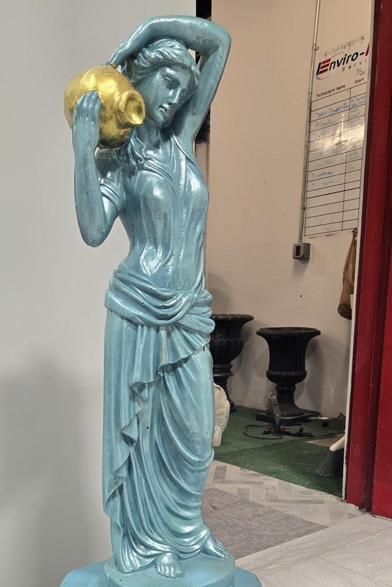 Dione the Divine Water Goddess Garden Statue. Handmade Cement Outdoor ...