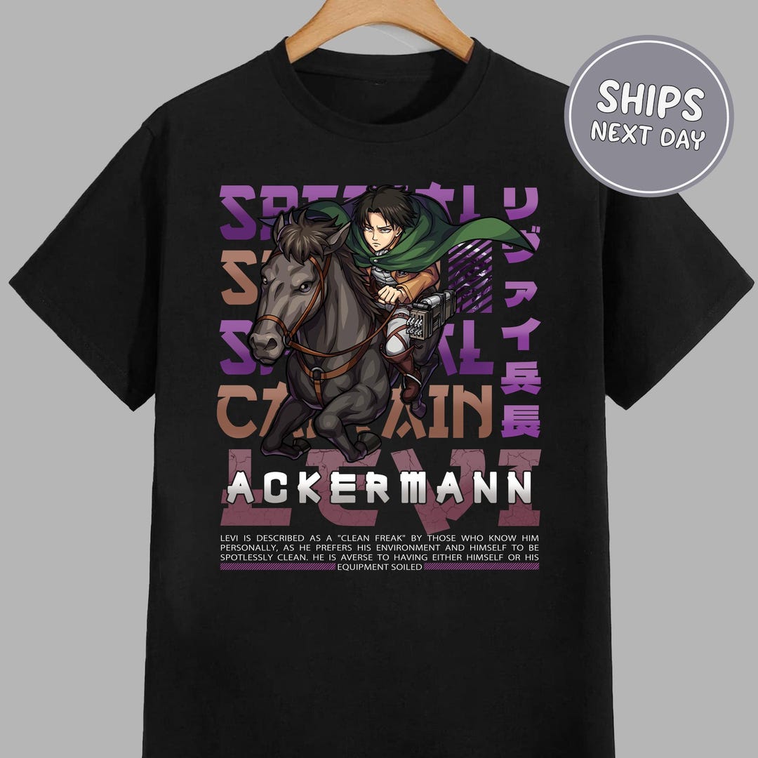 Levi Ackerman Shirt Attack Titan Anime Shirt Eren Levi Shirt Aot Manga ...