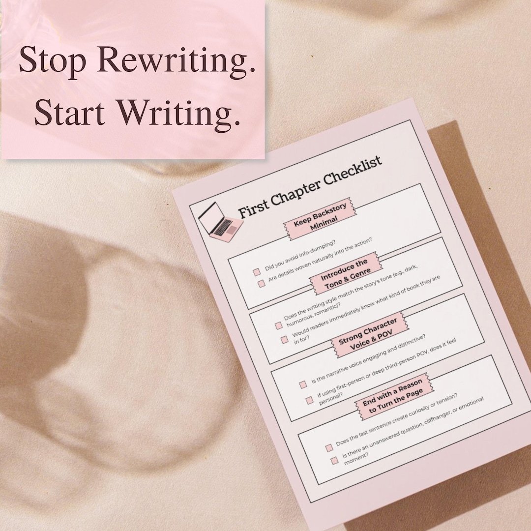 First Chapter Checklist for Aspiring Writers | Stop Rewriting Start ...