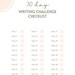 30-day Writing Challenge Printable | Writing Template | Novel Writing ...