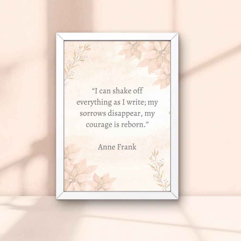 Beautiful A4 Anne Frank Printable - Perfect for Any Writer's Space! - Etsy