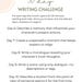 30-day Writing Challenge Printable | Writing Template | Novel Writing ...