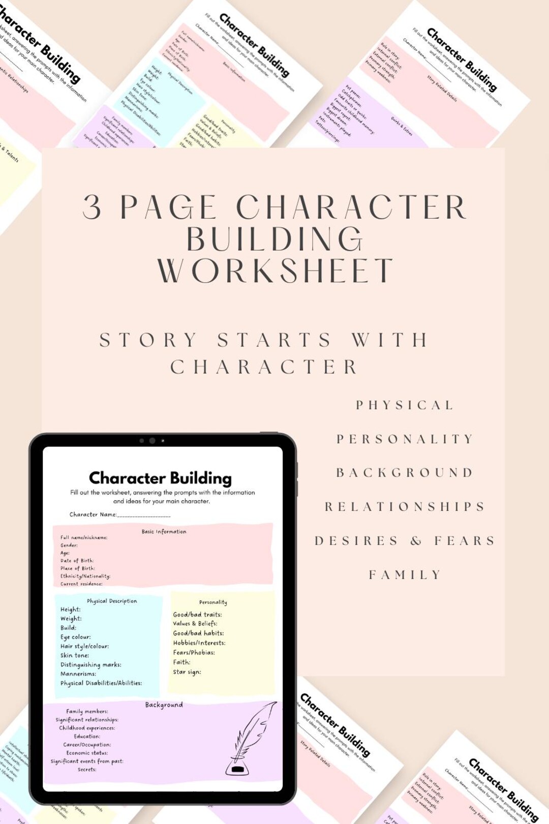 Character Building | Writing Template | Novel Writing | Writing Help ...