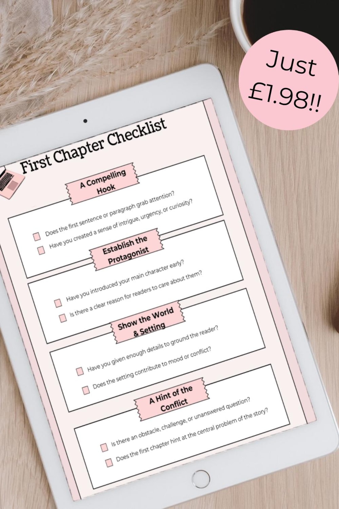 First Chapter Checklist PDF | Writing Template | Novel Writing ...