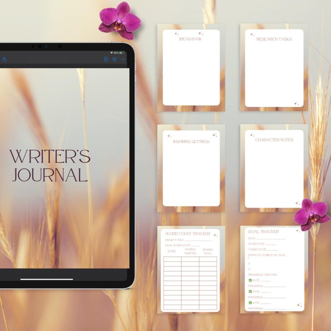 Writer's Journal Printable: A4 Novel Planner, Character & Setting ...