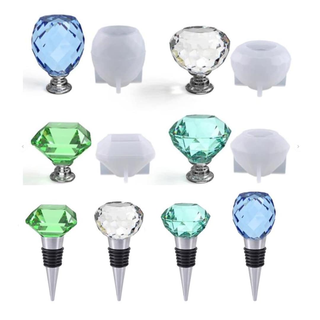 1 Set Geometric Spherical Bottle Stopper Resin Molds DIY Crystals Gem ...