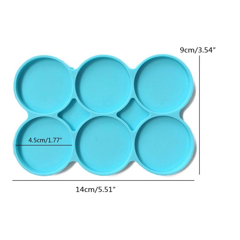 DIY 6-cavity Silicone Large Round Molds 6 Pack Circle Disc Resin ...