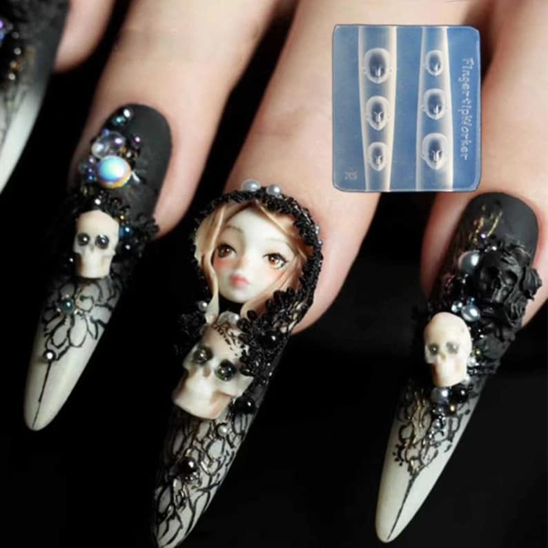 DIY Cute Small Doll Face Shaped Manicure Patterns Mold Handmade Women ...
