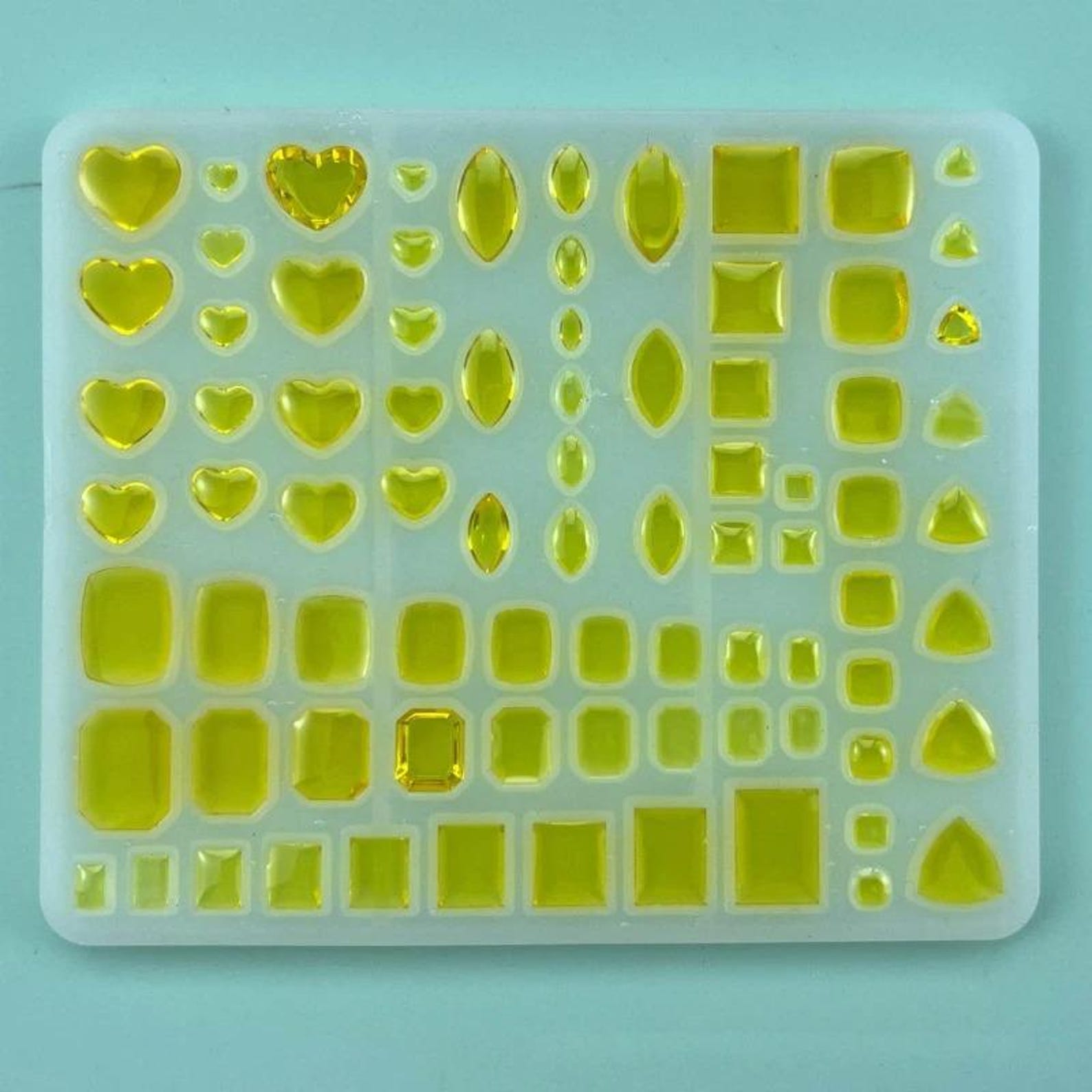 DIY Small Assorted Diamond Shape Charms Silicone Mold Heart Square ...