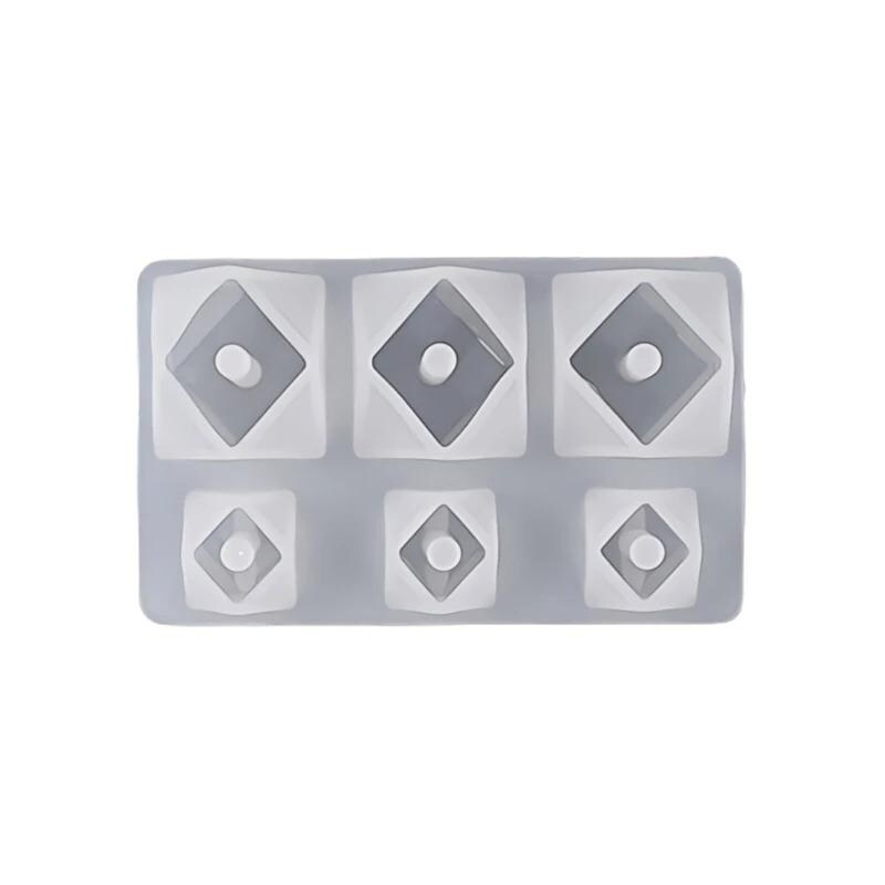 DIY Round Rhombus Bead Molds With Hole Cabochon Gemstone Pendant ...