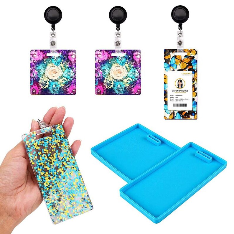 Silicone ID Badge Holder Mold Set With Reel Clips - Etsy