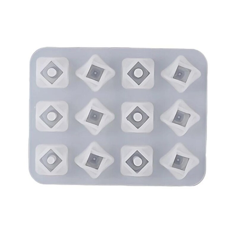 DIY Round Rhombus Bead Molds With Hole Cabochon Gemstone Pendant ...