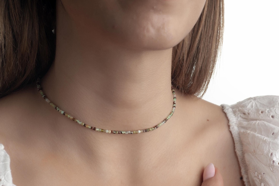 Genuine Painite & Jade Stone Necklace, Gemstone Jewelry, Green Jade ...