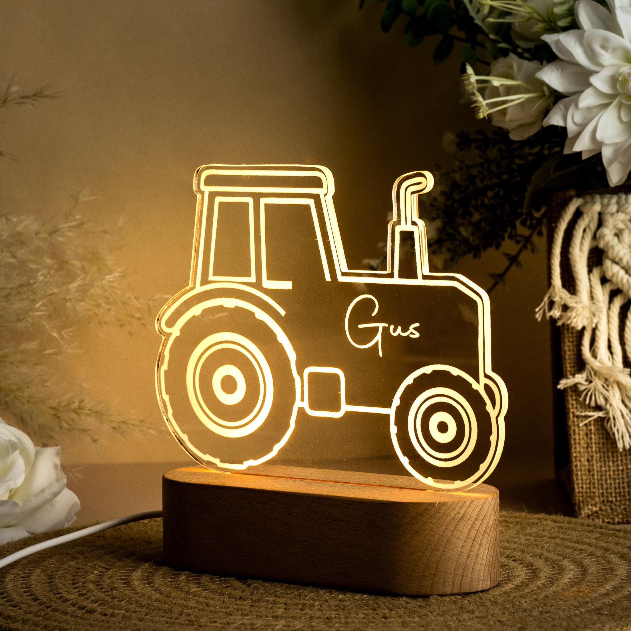 Personalised Tractor Night Light,digger Light,tractor Light,nursery ...