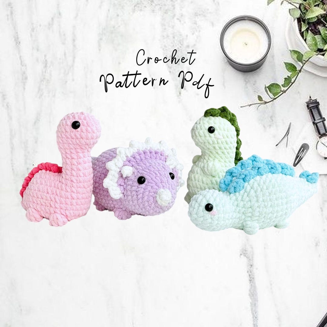 Dinosaur Jurassic World No Sew Crochet Pattern, No Sew Amigurumi ...