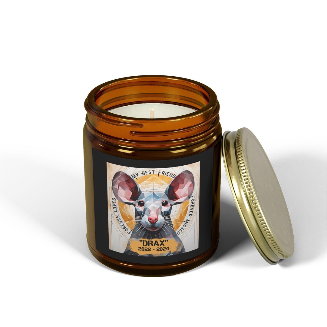 Personalized Rat Memorial Candle Pet Rat Tribute, Hairless Rat Memorial ...