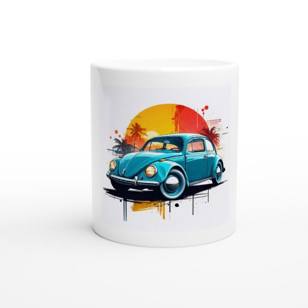 1965 VW Beetle Mug Beachy Palm Tree Design Perfect Gift for Car Lovers ...