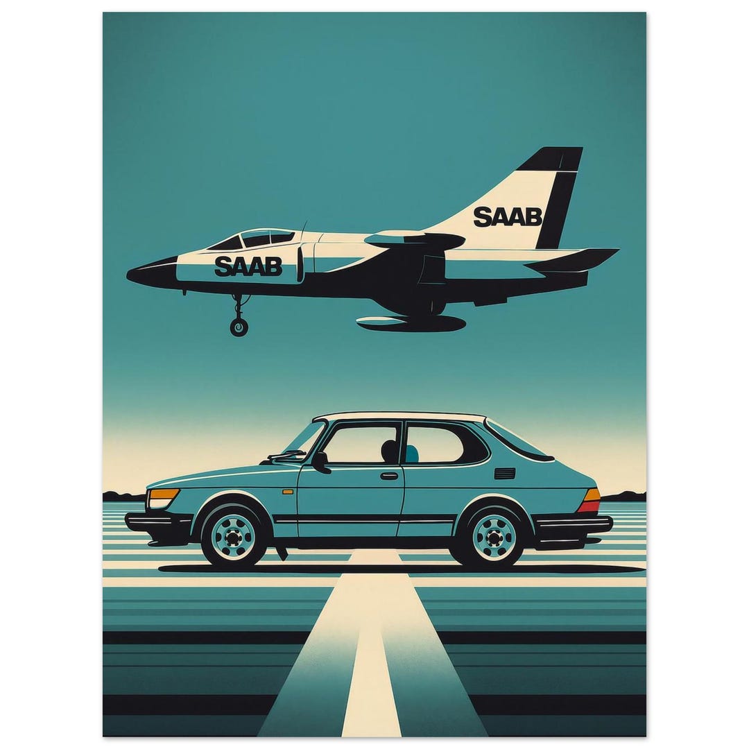 Saab 900 Aviation Art: Fine Art Giclée Poster - Etsy