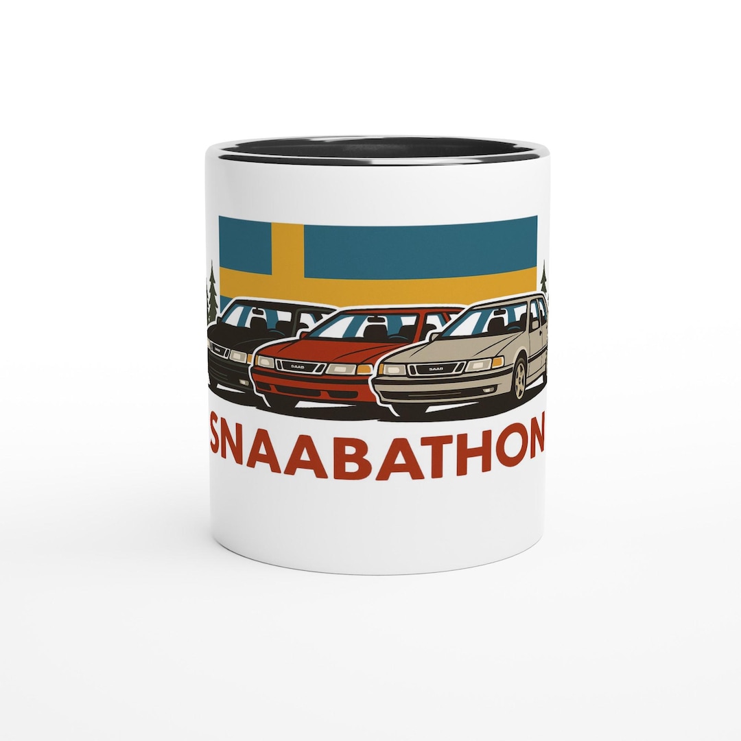 Funny Saab 9000 Aero Mug - Snaabathon - Ceramic - Gift for Car Lovers ...