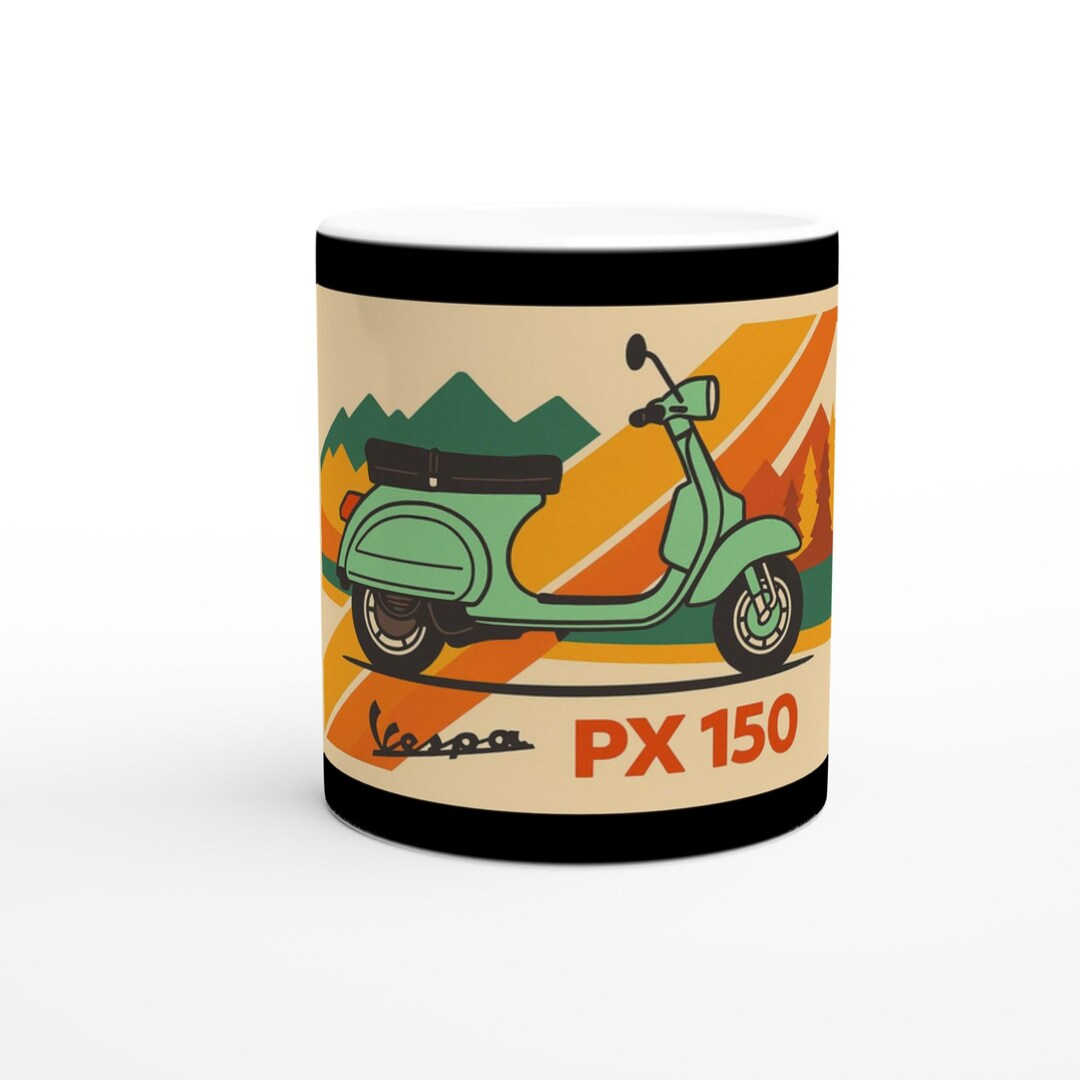 Vespa Mint Green PX150 Mug - Retro Coffee Cup - Gift for Vespa Lovers ...