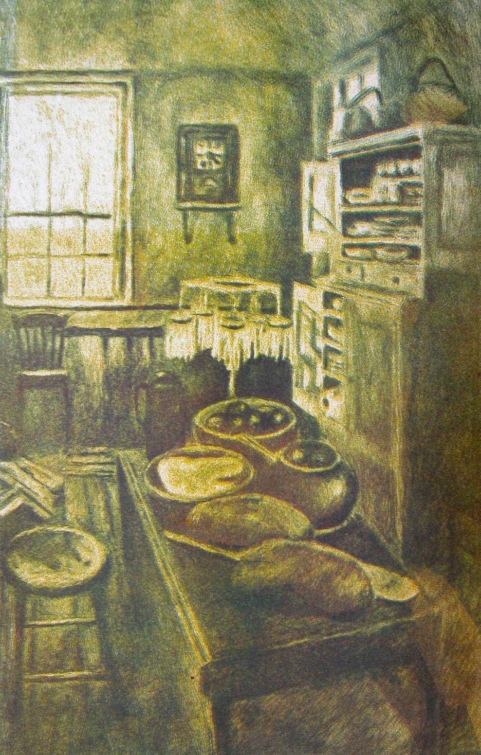 Old Fashioned Kitchen 10x8 Hand-colored Original Lithographs - Etsy