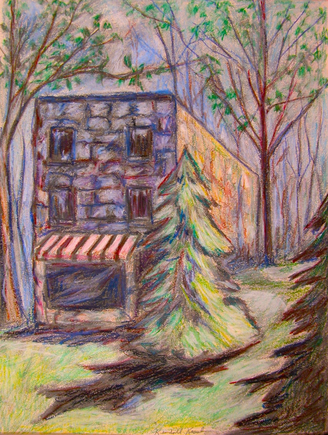 GHOST STORE Art 12x9 Impressionist Colored Pencil Drawing by Award ...