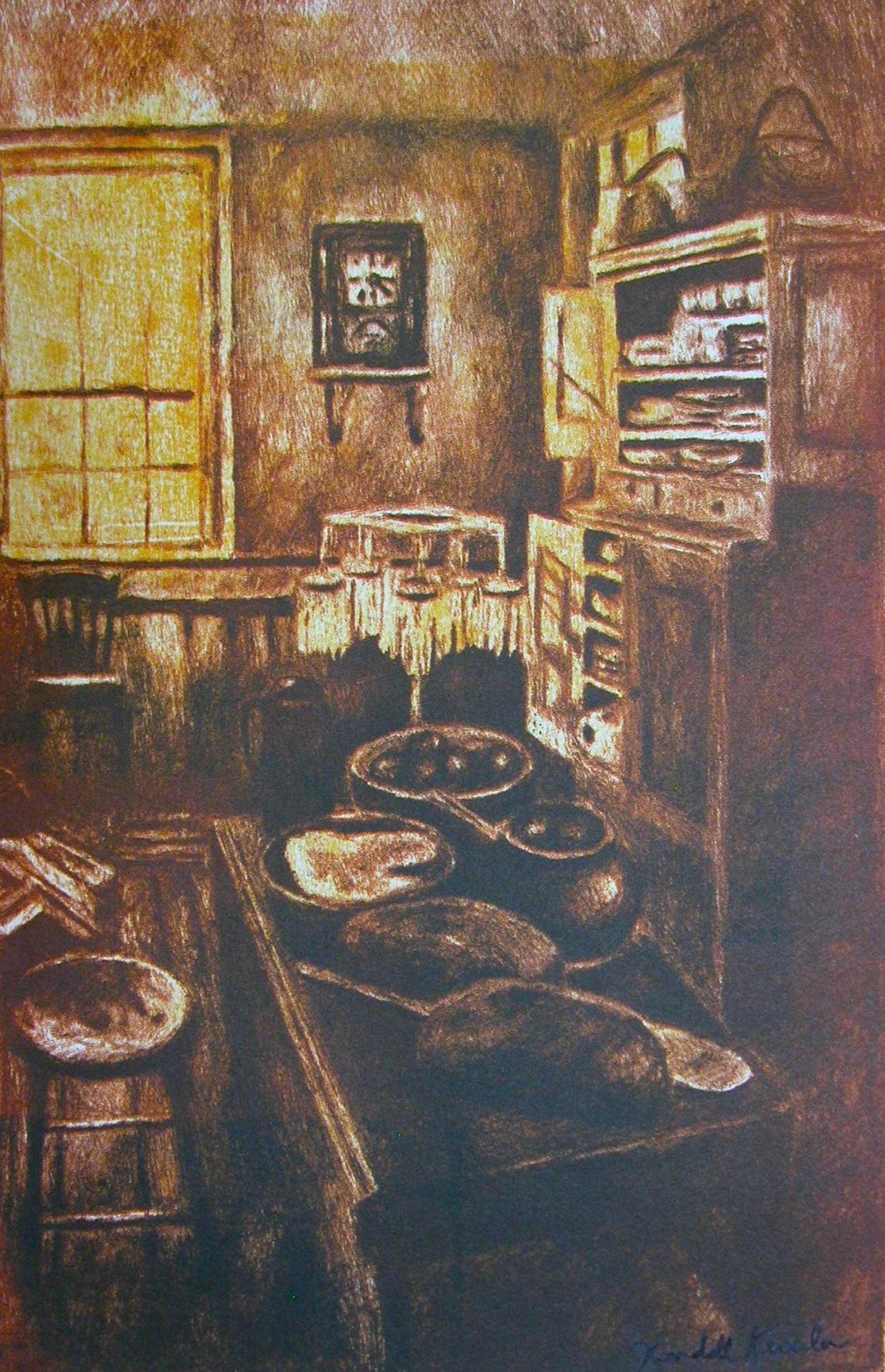 Old Fashioned Kitchen 10x8 Hand-colored Original Lithographs by Award ...
