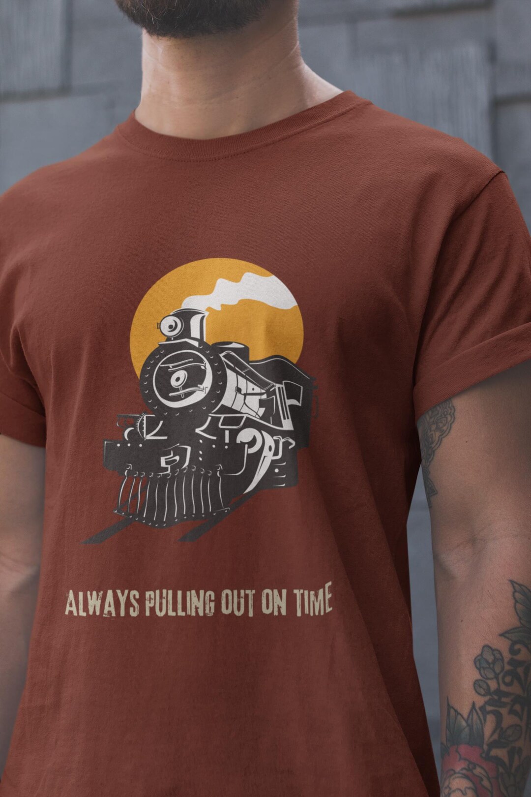 Vintage Steam Train Always Pulling Out on Time Unisex Shirt, Tee, Retro ...