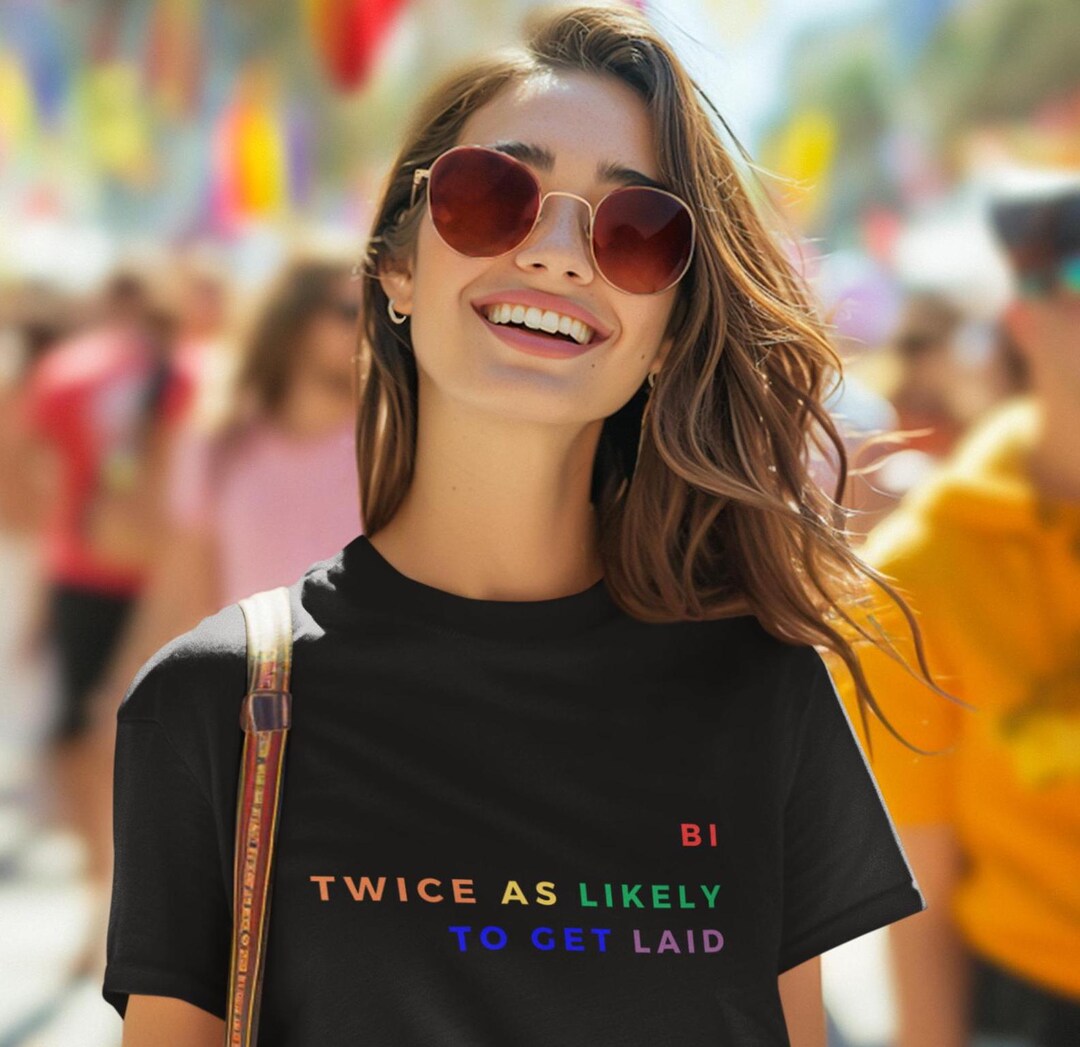 Bi Pride T-shirt, Rainbow Lettering, LGBTQ+ Tee - Etsy