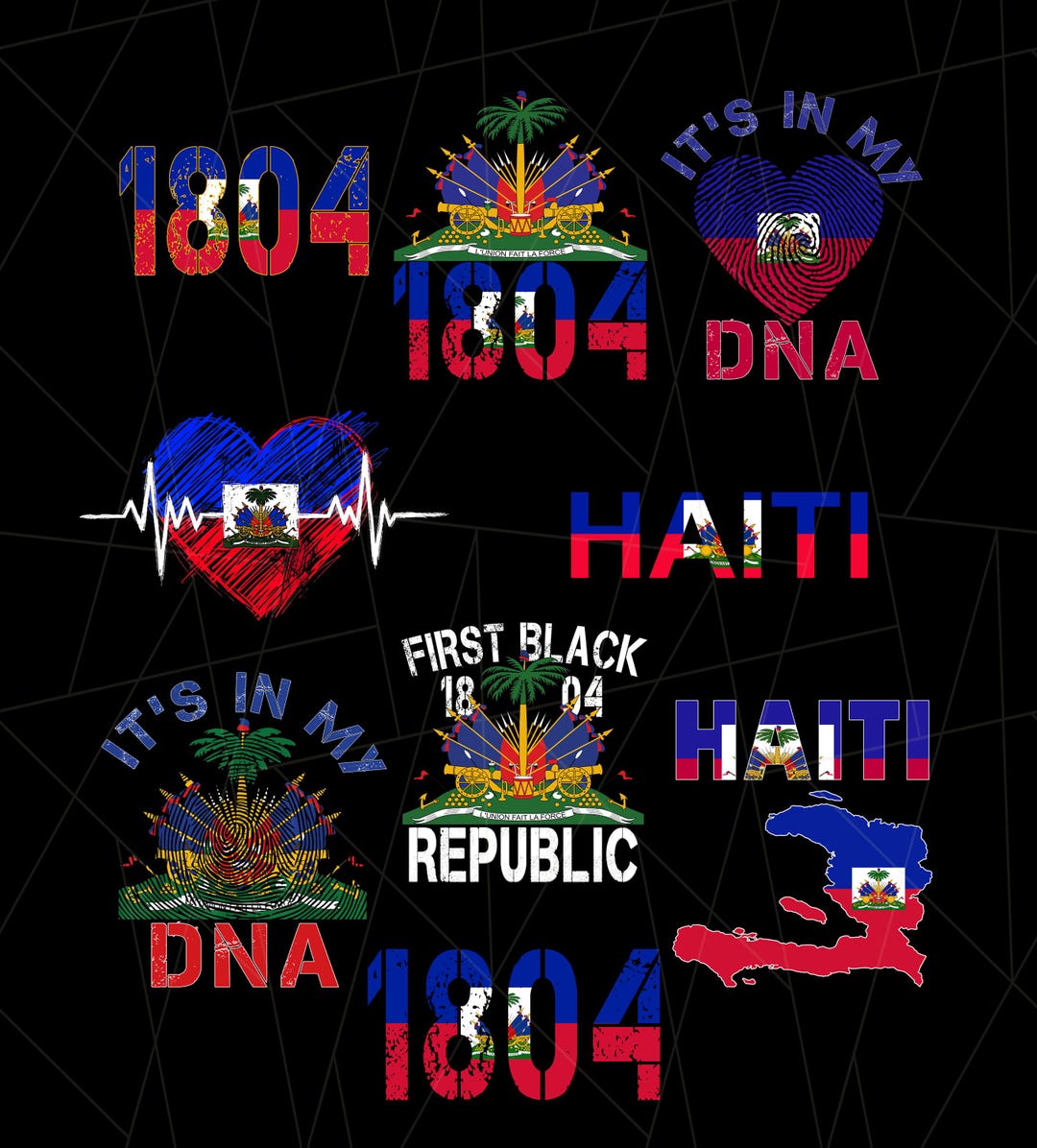 Haiti PNG Bundle, Haitian Flag Day PNG, Haitian Pride Sublimation ...