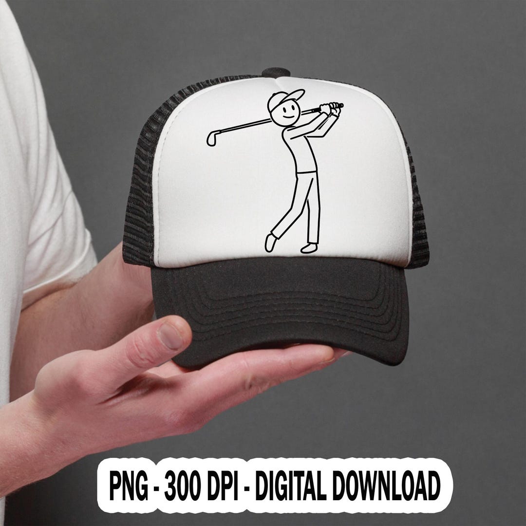 Funny Stickman Golf PNG, Stick Figure Golfer Swing Pose, Golf Player ...