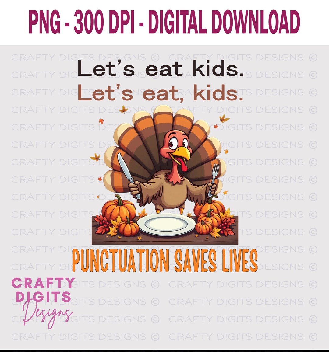 Funny Thanksgiving Punctuation Turkey PNG, Teacher Clipart (digital ...
