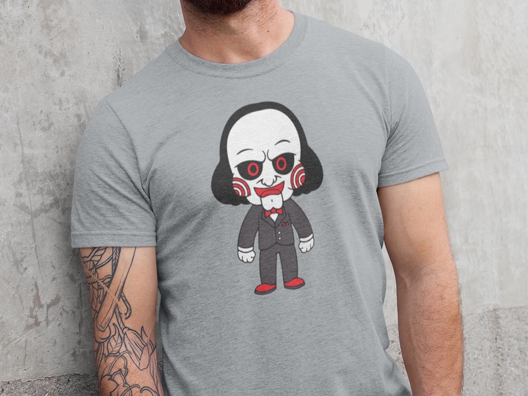 Cartoon Jigsaw Shirt, Funny Horror Graphic Tee, Scary Movie Fan Gift ...