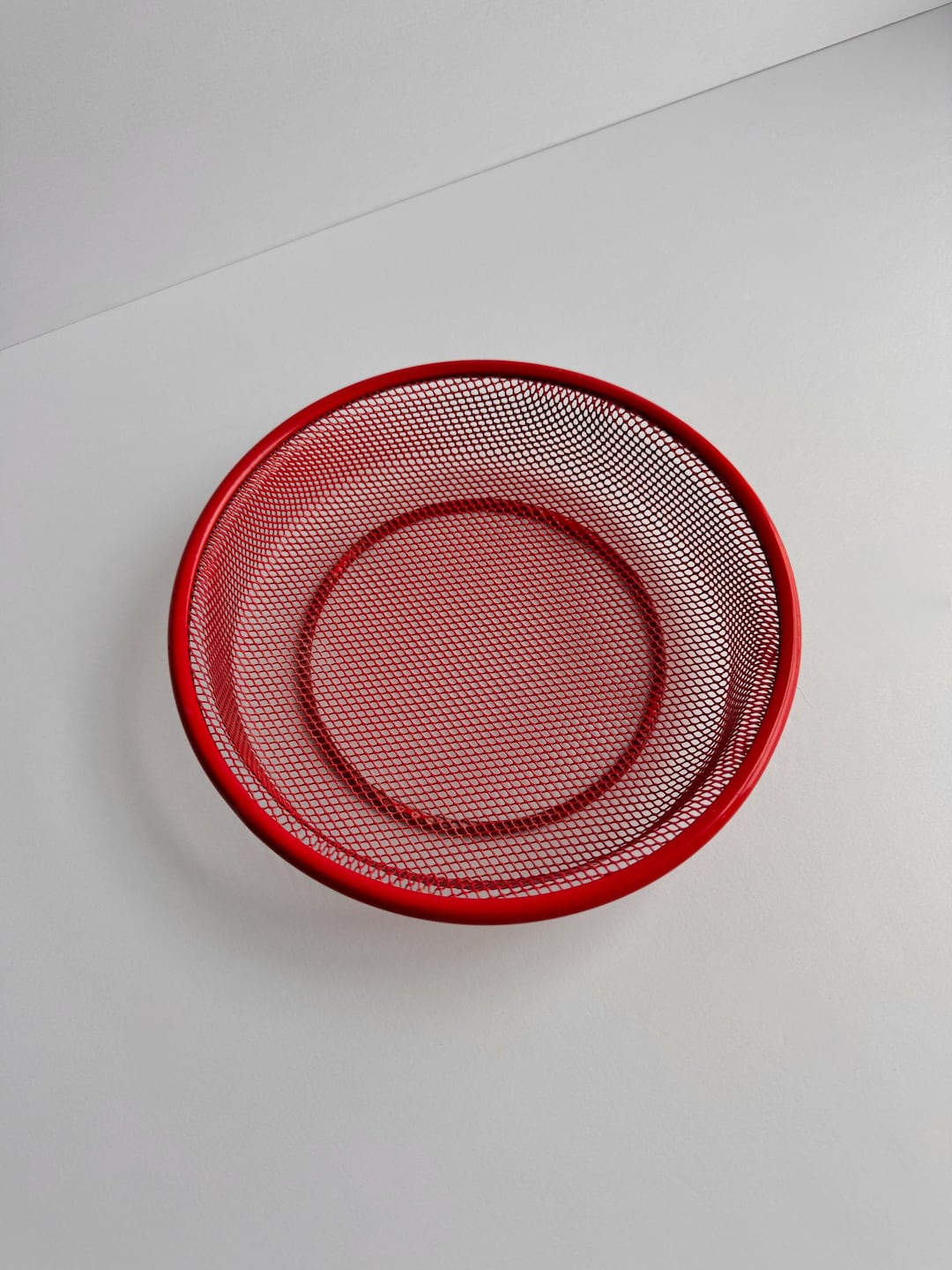 Vintage Perforated Red Metal Mesh Bowl/ Plate - Etsy