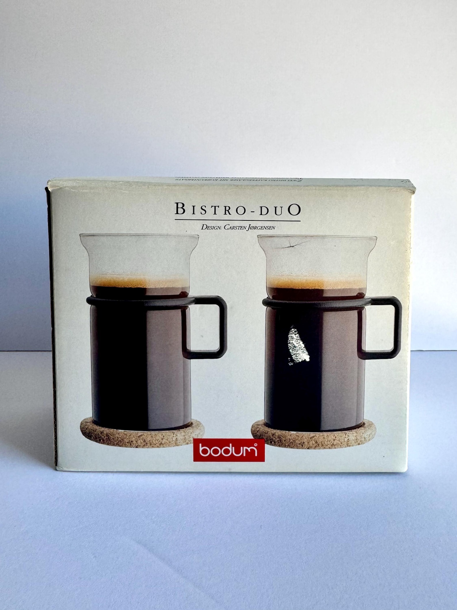 Vintage Bodum Monkey Coffee Mug Black Plastic Handle With Cork Coaster ...