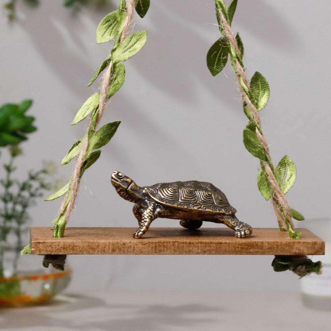 Handmade Turtle Swing: Eco-friendly Wood & Hemp Children's Room Decor ...