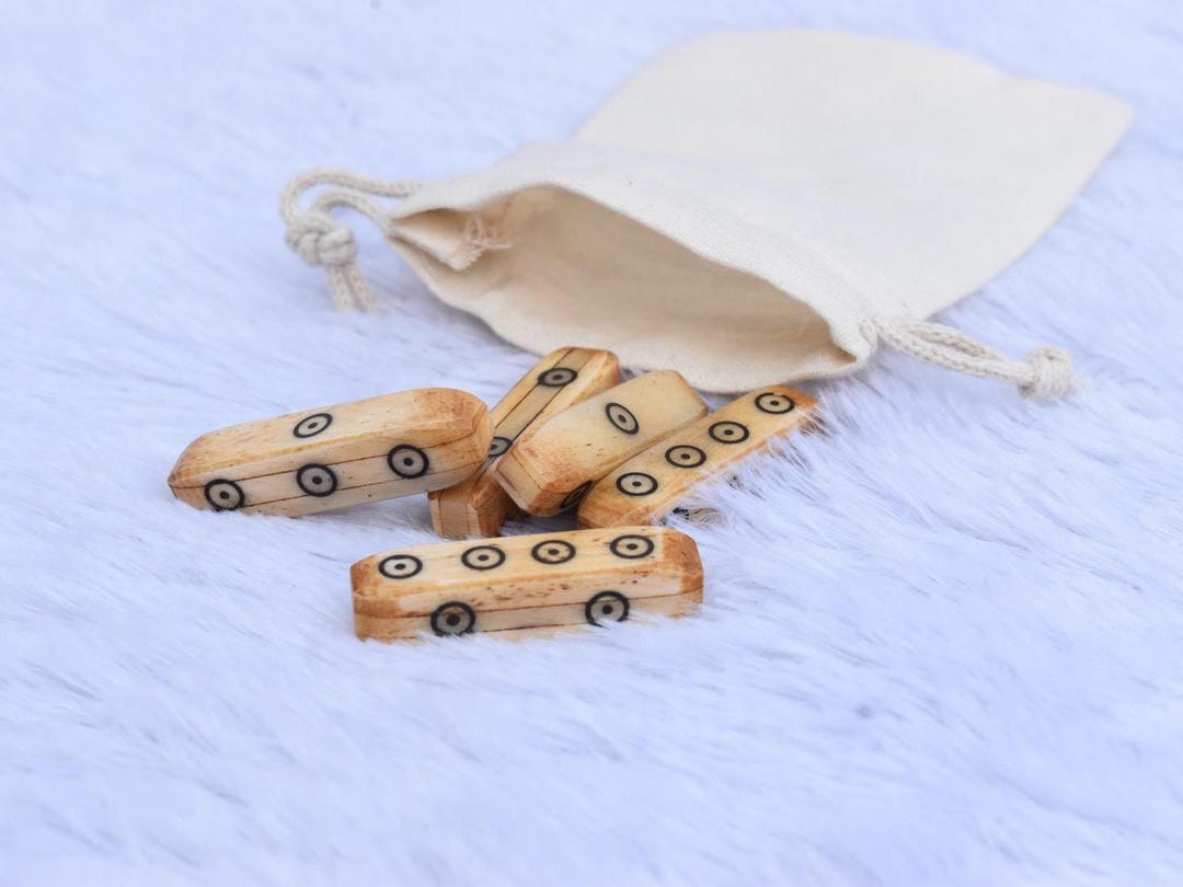 Antique Bone Dice Set: Hand-painted Target Circles, Vintage Collectible ...