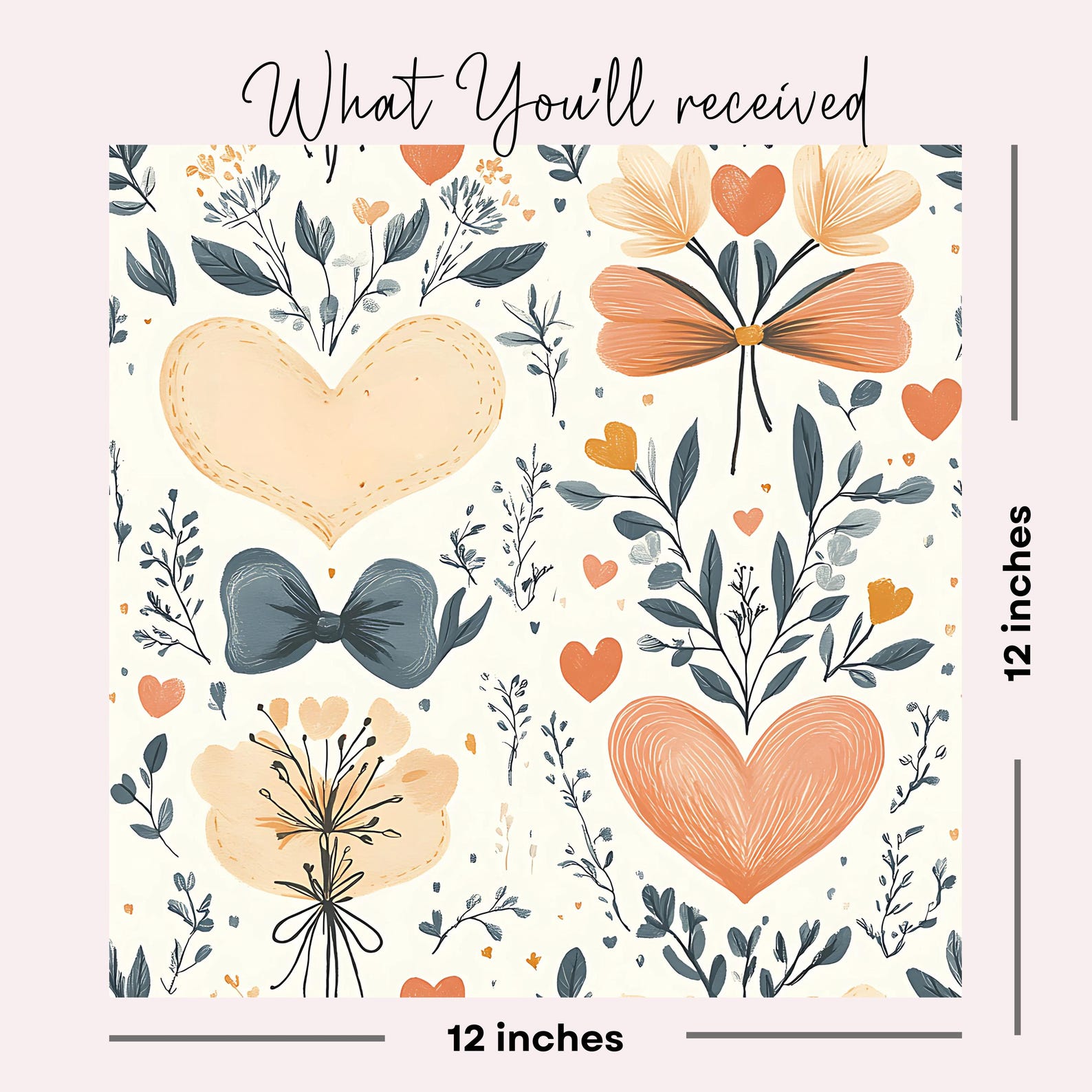 Coquette Valentine Themed Seamless Pattern, Heart Pattern, Scrapbook ...