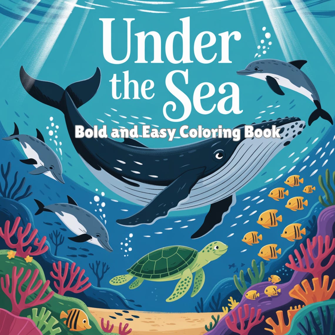 Under the Sea Coloring Pages, Fish Coloring for Adults and Kids Books ...