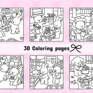 Fuzzy Gardening Coloring Pages, Coloring for Adults and Kids Books, 30 ...