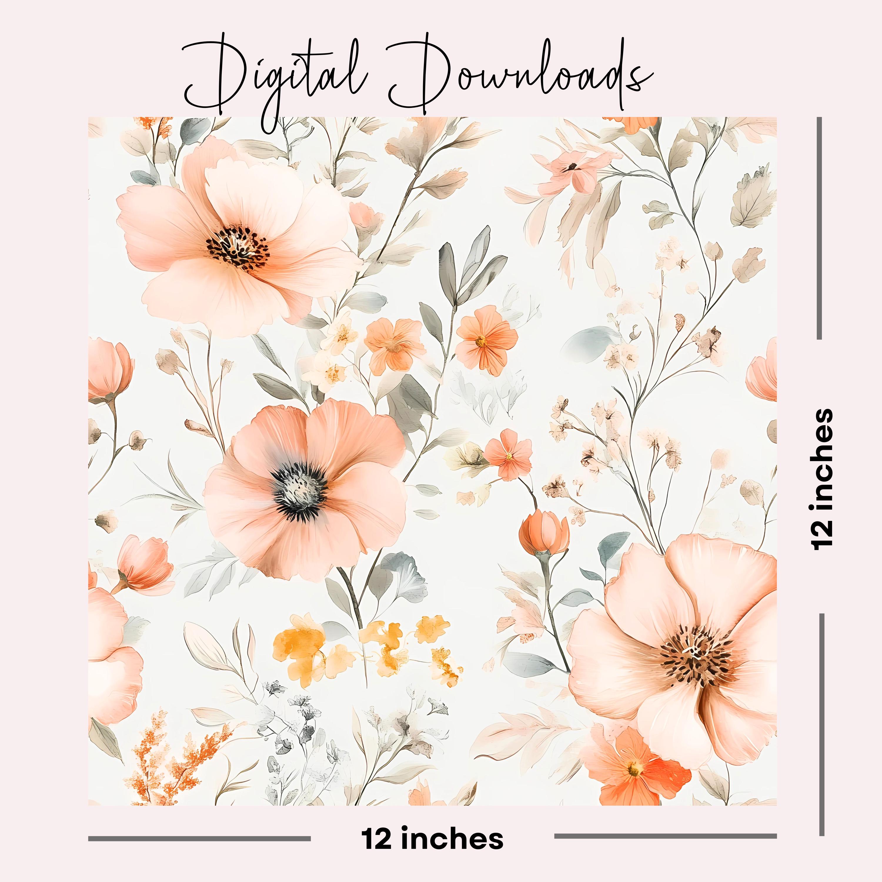 10 Vintage Floral Seamless Pattern, Seamless Spring Floral Background ...